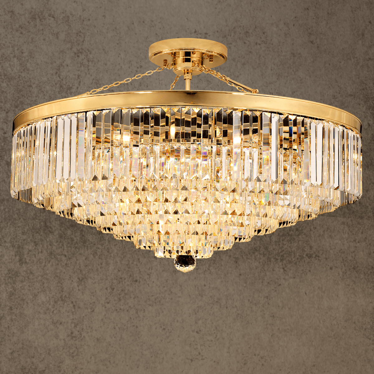 Large Crystal Chandelier in 18K Gold – Vendôme Grandeur – HDLS Lighting Ltd